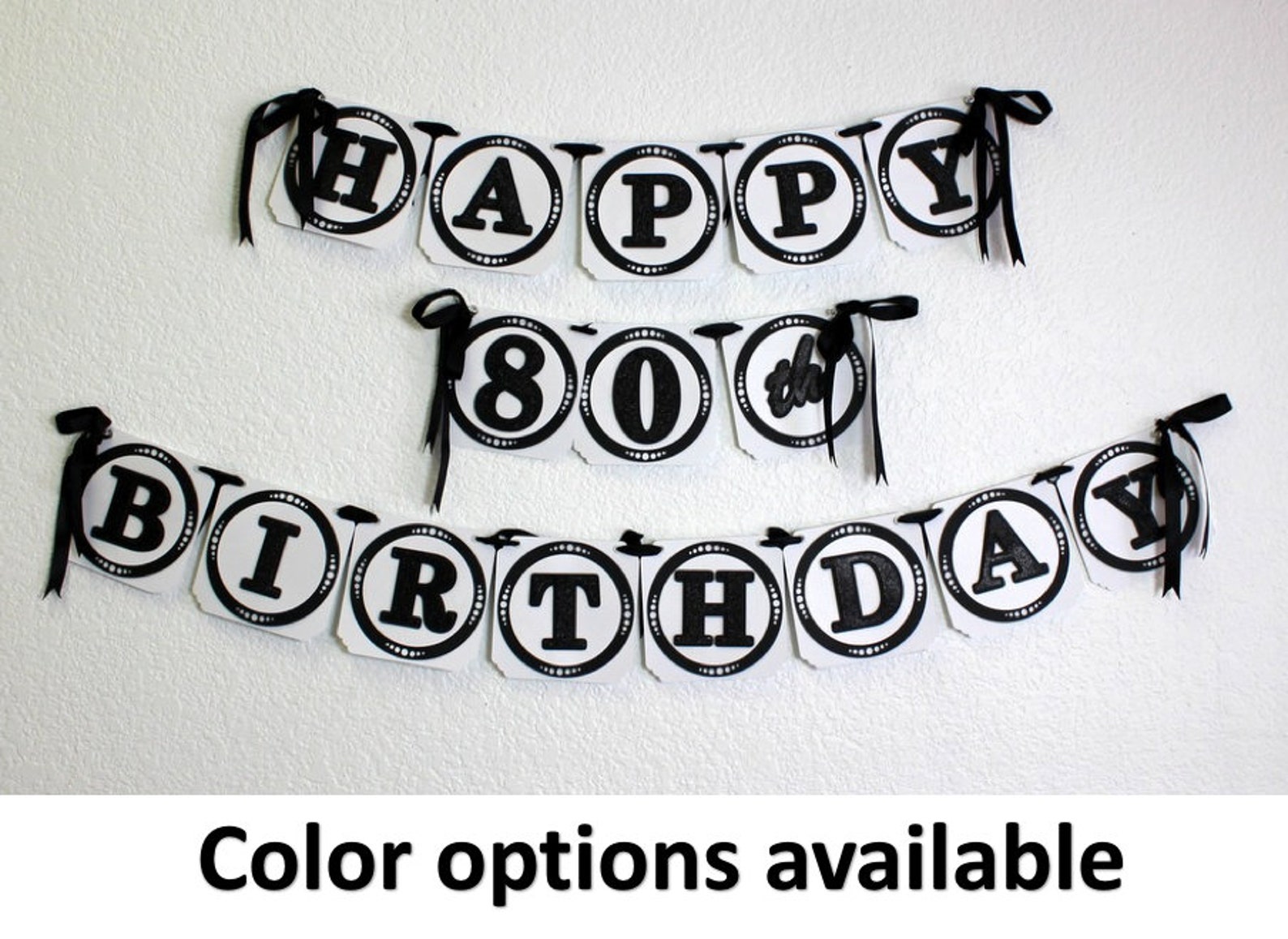 Happy 80th Birthday Banner 1pc Birthday Decoration Custom | Etsy