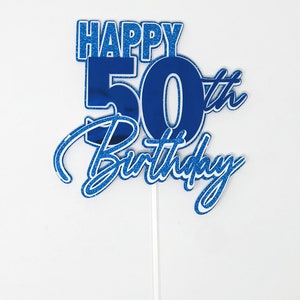 Happy 50th Birthday 3D Cake Topper Handcrafted - Etsy
