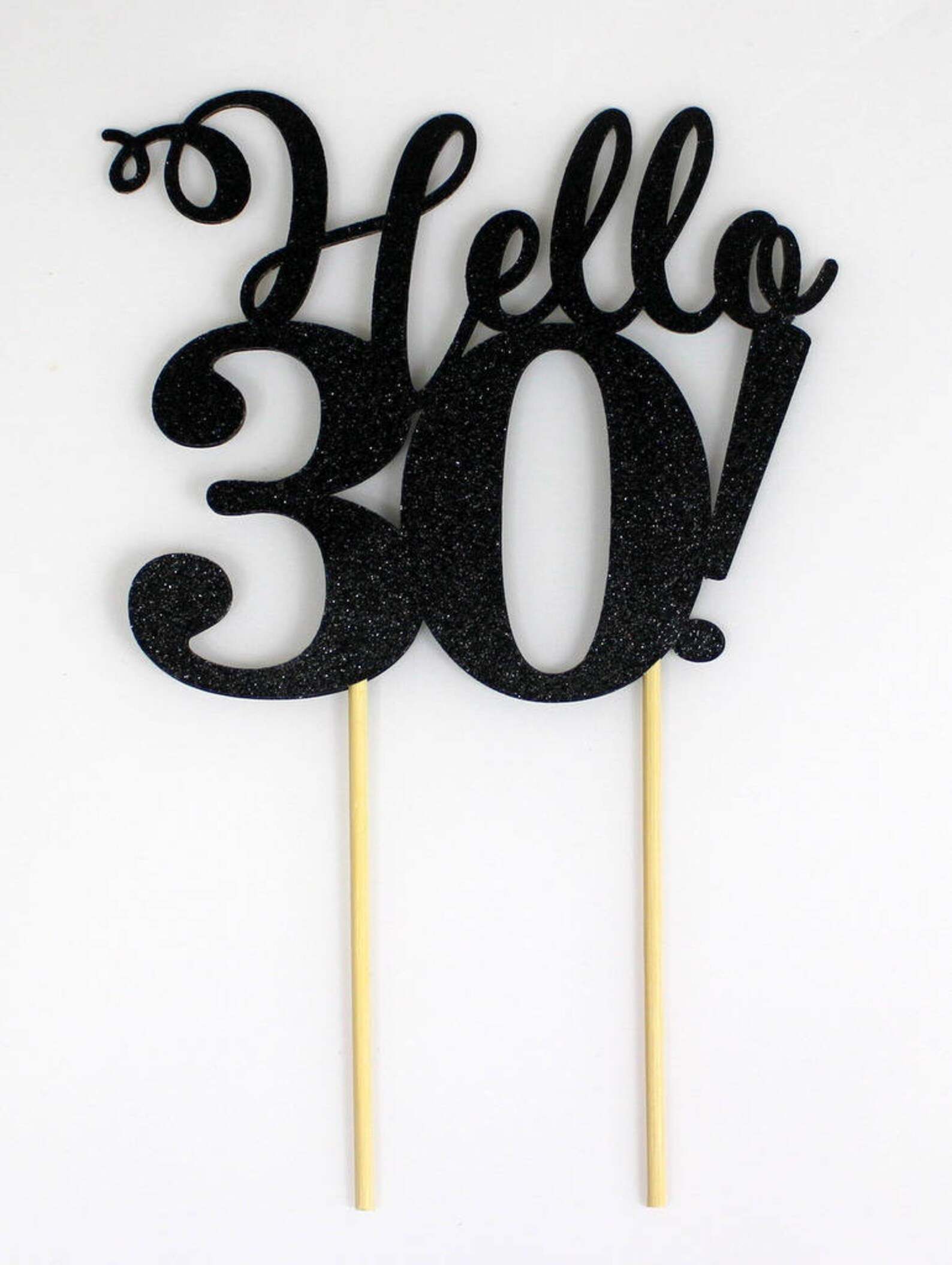 Hello 30 Cake Topper 1pc Glitter Cake Topper Birthday | Etsy