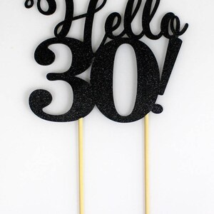 Hello 30 Cake Topper 1pc Glitter Cake Topper Birthday - Etsy