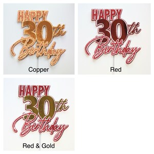 Happy 30th Birthday 3D Cake Topper Handcrafted - Etsy