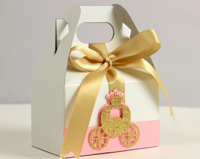 Princess Crown Tiara Favor Boxes-pink Gold Princess Favor | Etsy