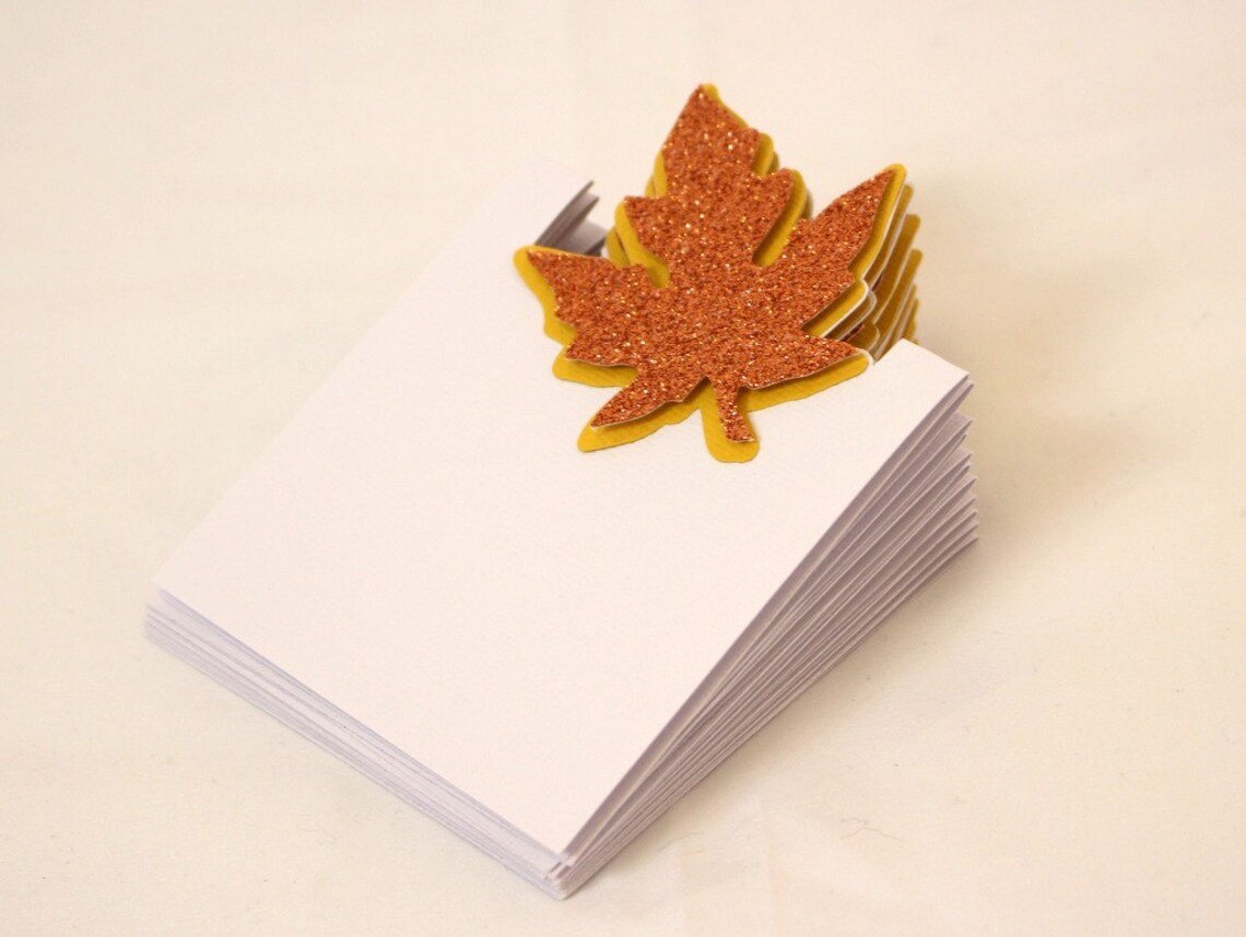 Copper Fall Leaf Place Cards / Food Escort Cards Set of 12 - Etsy
