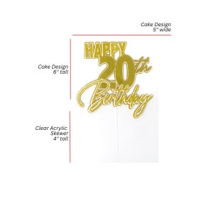 Happy 20th Birthday 3D Cake Topper Handcrafted - Etsy