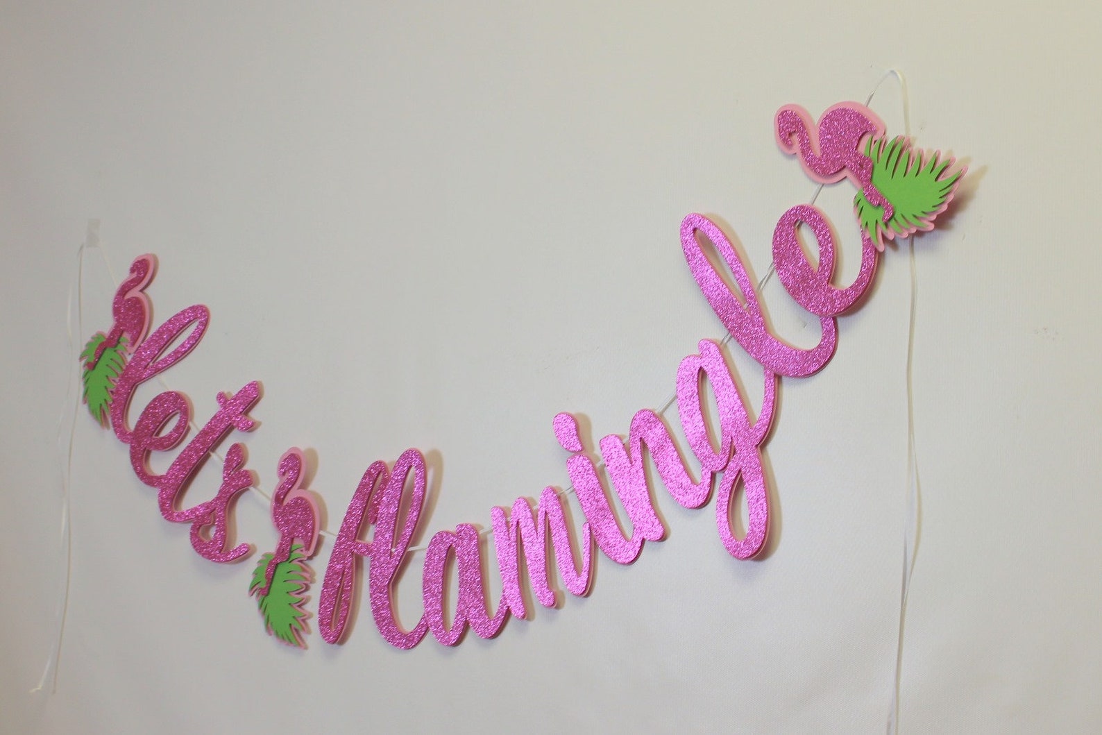 Flamingo Theme Lets Flamingle Cursive Banner 1set Bridal - Etsy