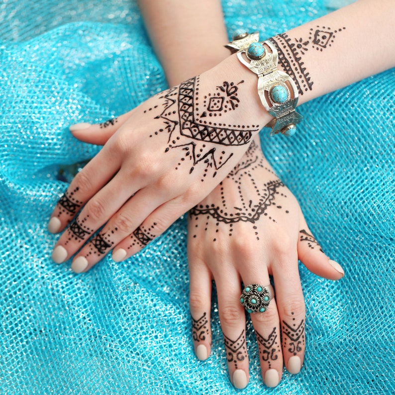 Black Mehndi Kit / Jagua Kit / Black Natural Temporary Tattoo | Etsy