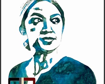 AOC Alexandria Ocasio-cortez Feminist Icon Print Wall Art - Etsy