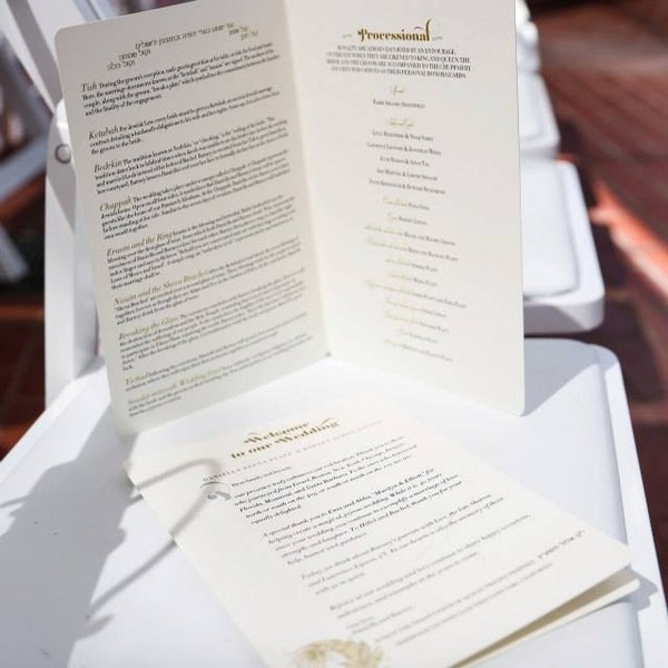 Jewish Wedding Program Template - Etsy
