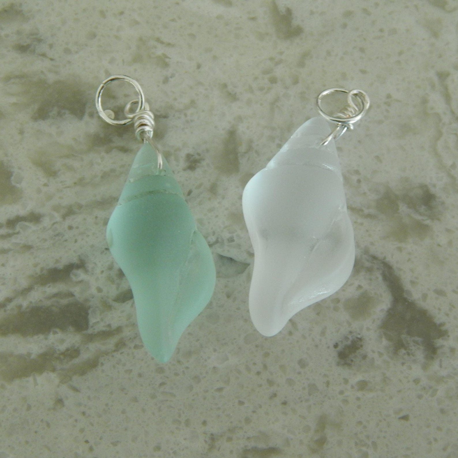 Freshwater Pearl Necklace, Sea Glass Shell Pendant, Sterling Silver ...