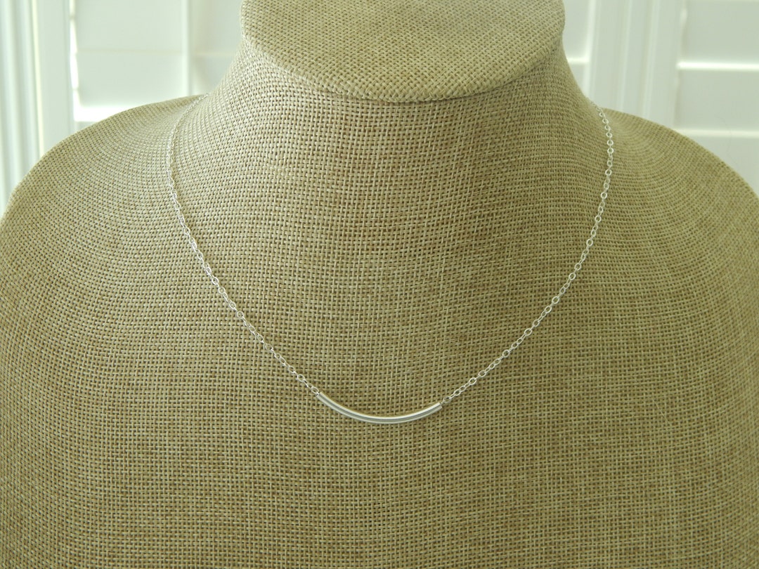 Sterling Silver Tube Necklace, Minimalist Jewelry, Layering Necklace - Etsy