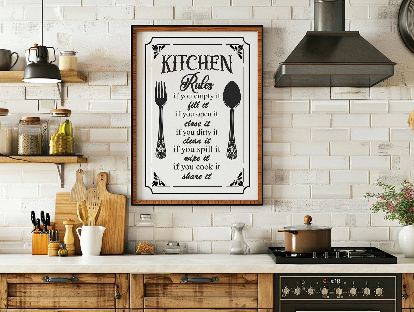 Kitchen Rules SVG, Kitchen Vintage Poster Svg, Kitchen Svg, Funny ...