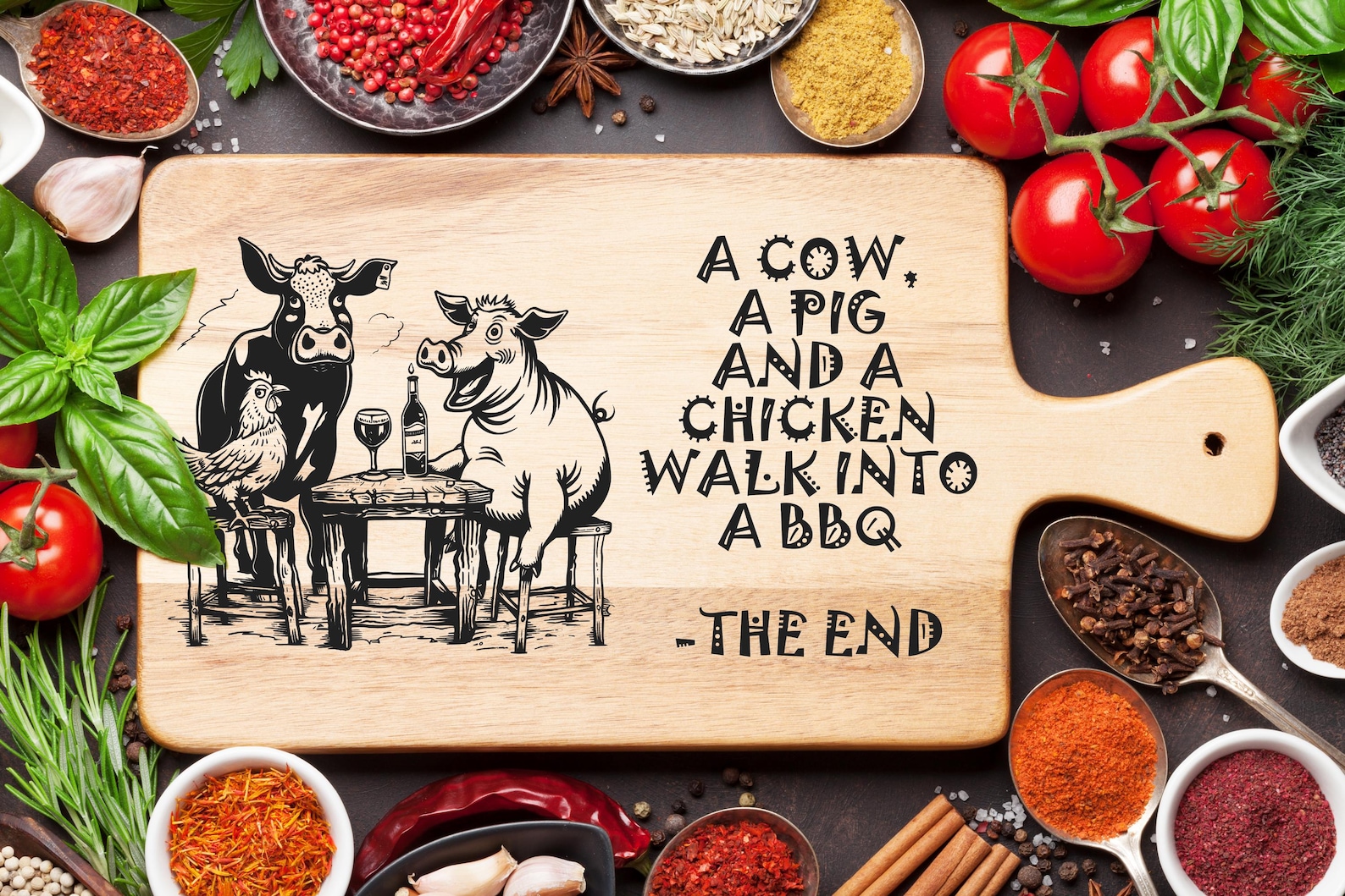 Funny BBQ SVG Design | Cow Pig Chicken Joke | Grilling Shirt SVG for ...