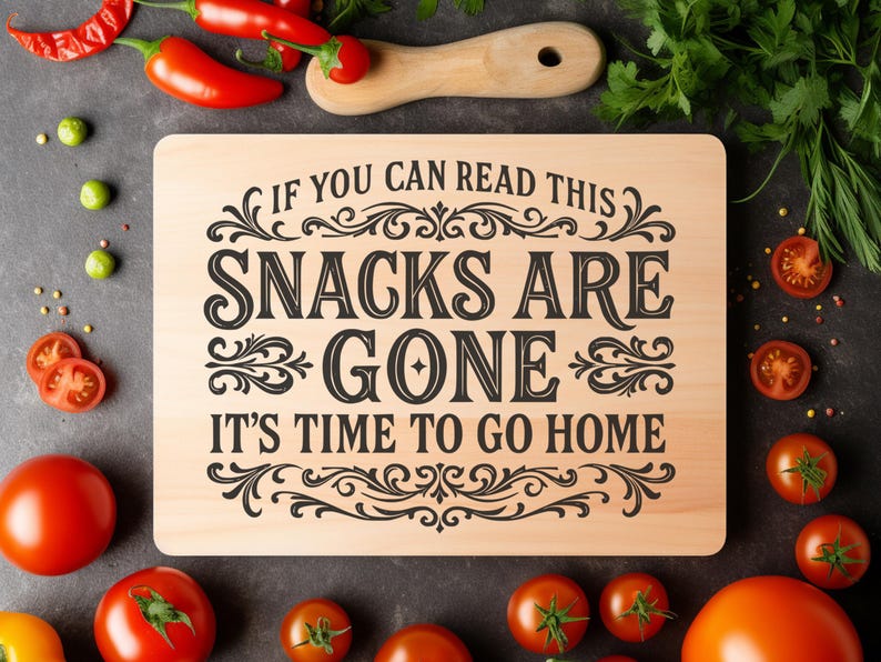 Funny Kitchen SVG Snacks Are Gone Laser Engraving Party Humor PNG ...