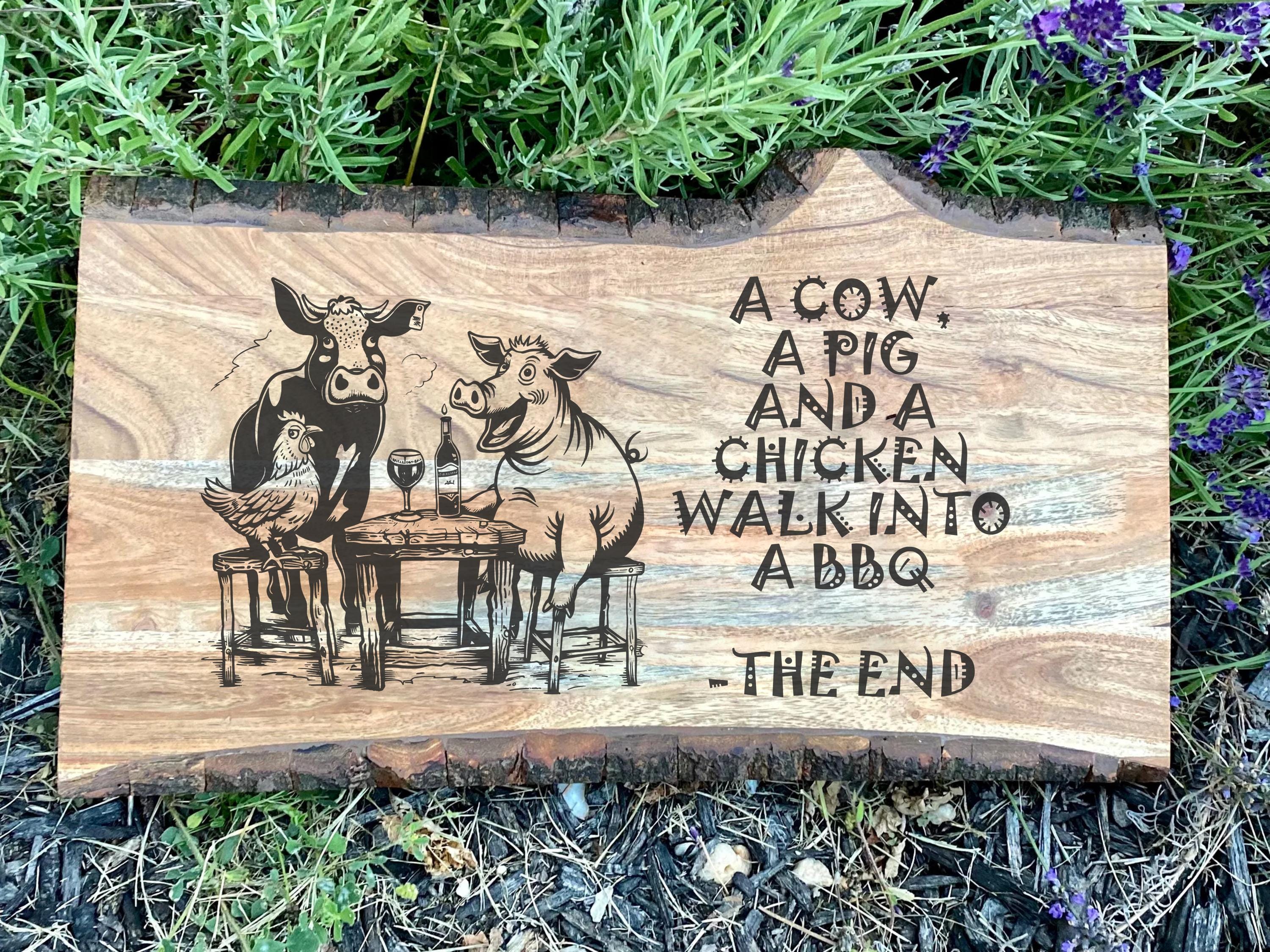 Funny BBQ SVG Design | Cow Pig Chicken Joke | Grilling Shirt SVG for ...