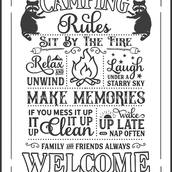 Camping Rules - Etsy