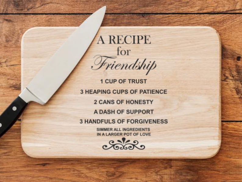 Recipe for Friendship Kitchen Wall Art SVG, Digital Quote Sign Design ...