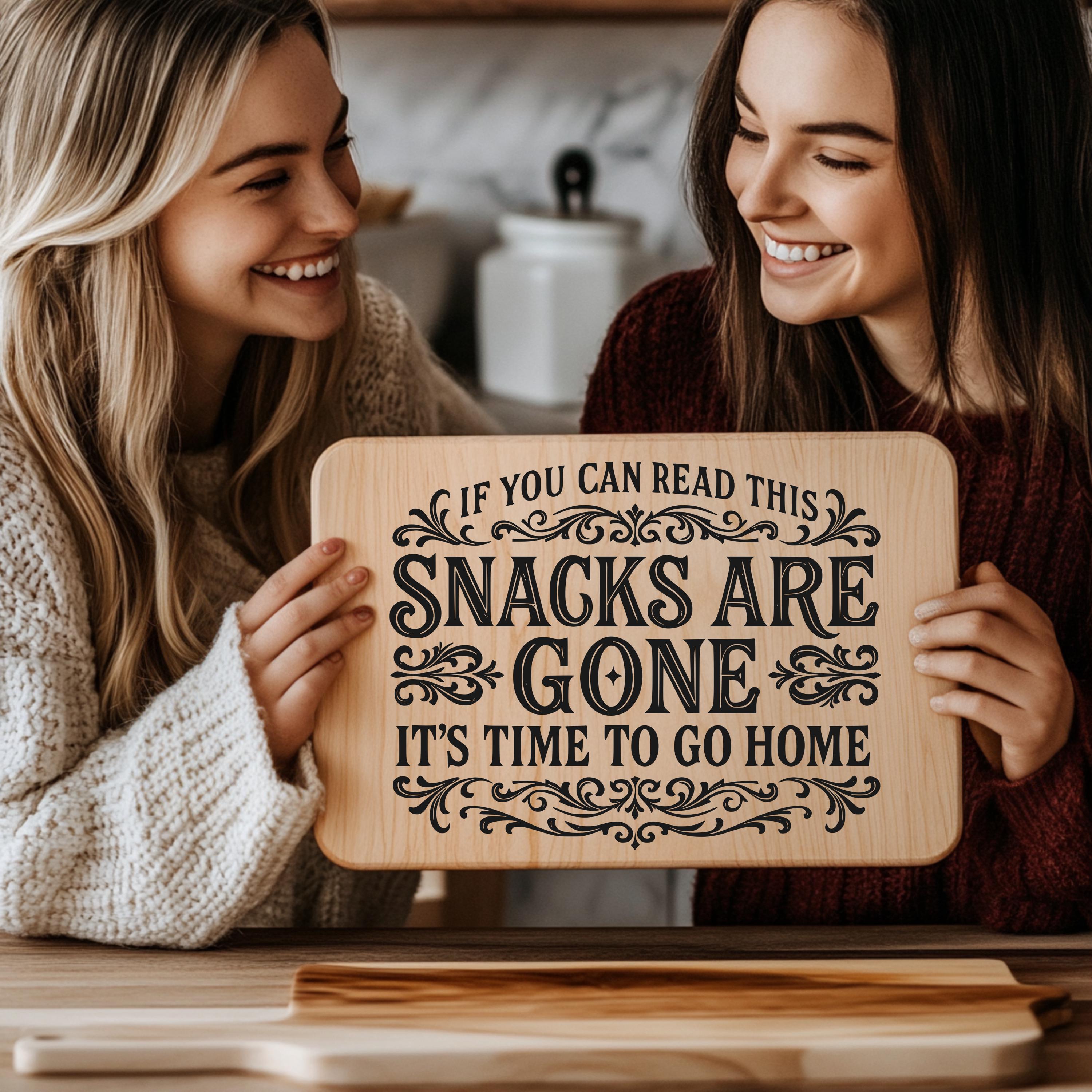 Funny Kitchen SVG Snacks Are Gone Laser Engraving Party Humor PNG ...