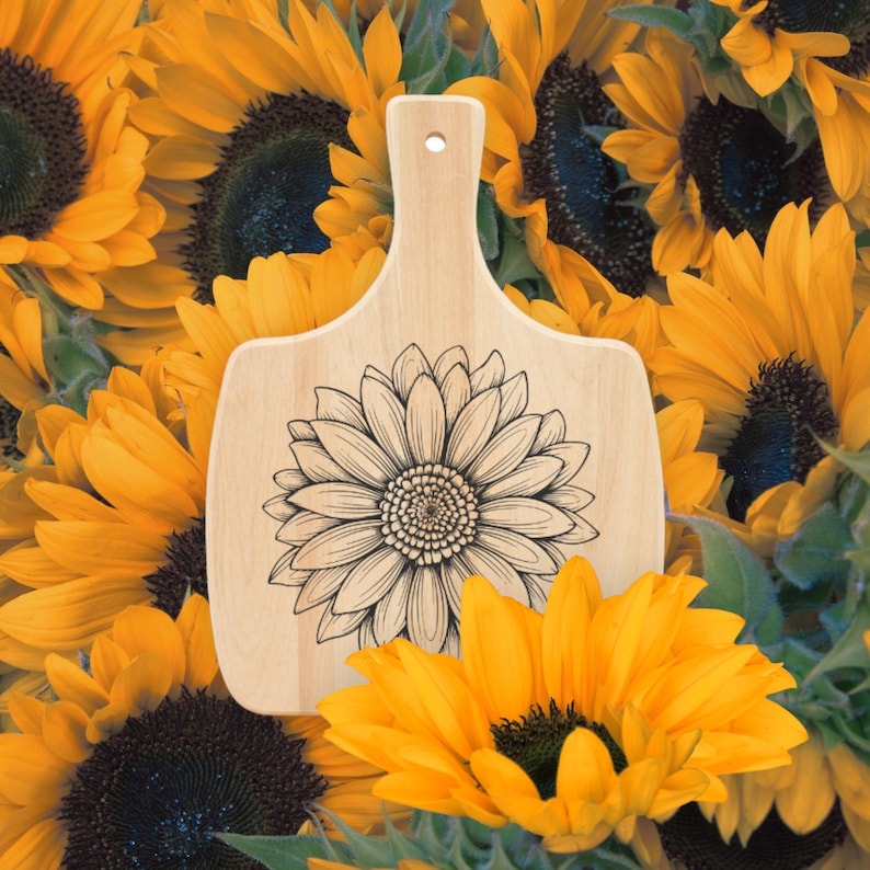 Sunflower SVG, Floral Svg, Sunflower Clipart for Laser Engraving or ...