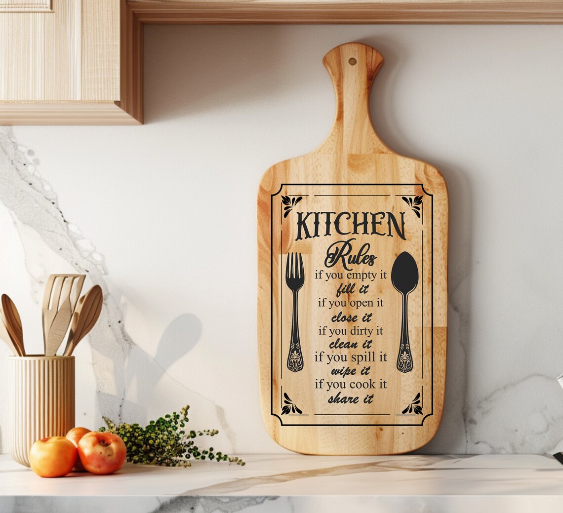 Kitchen Rules SVG, Kitchen Vintage Poster Svg, Kitchen Svg, Funny ...