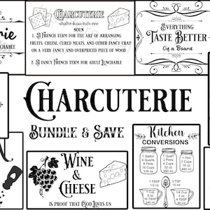 Charcuterie Bundle Svg for Cutting Boards, Charcuterie Board Svg ...