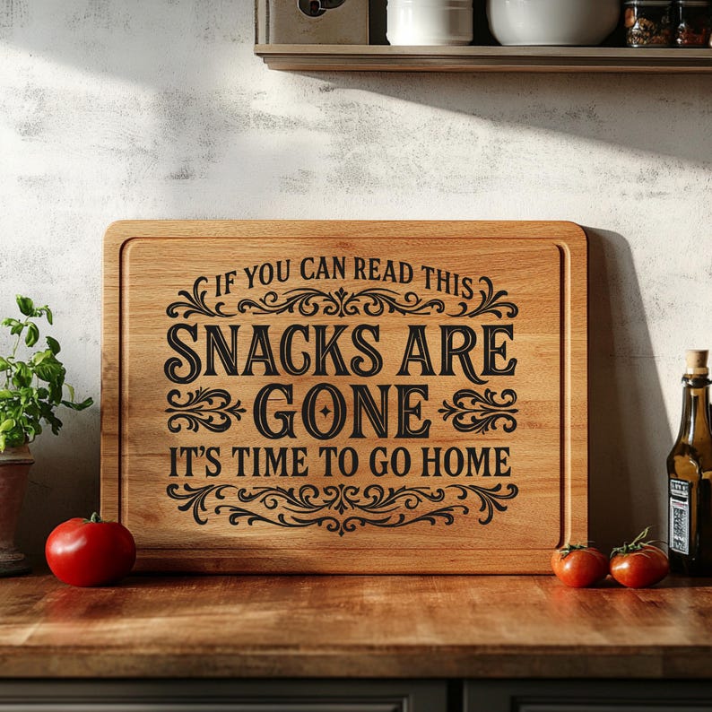 Funny Kitchen SVG Snacks Are Gone Laser Engraving Party Humor PNG ...