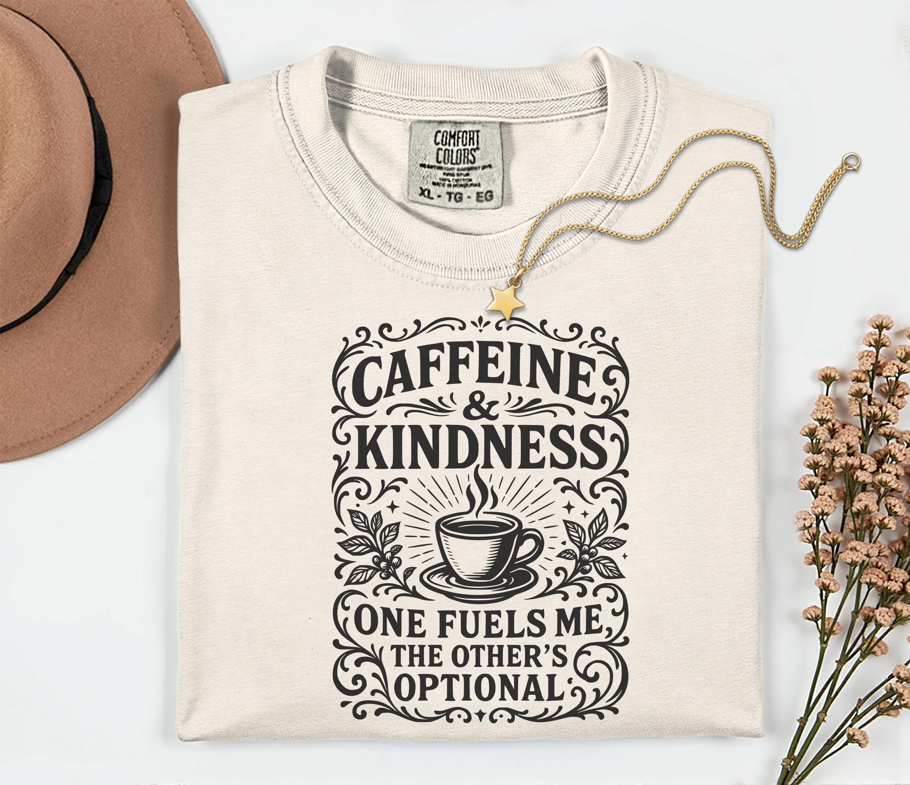 Caffeine and Kindness Sign SVG PNG Dxf | Funny Coffee Quote for Kitchen ...