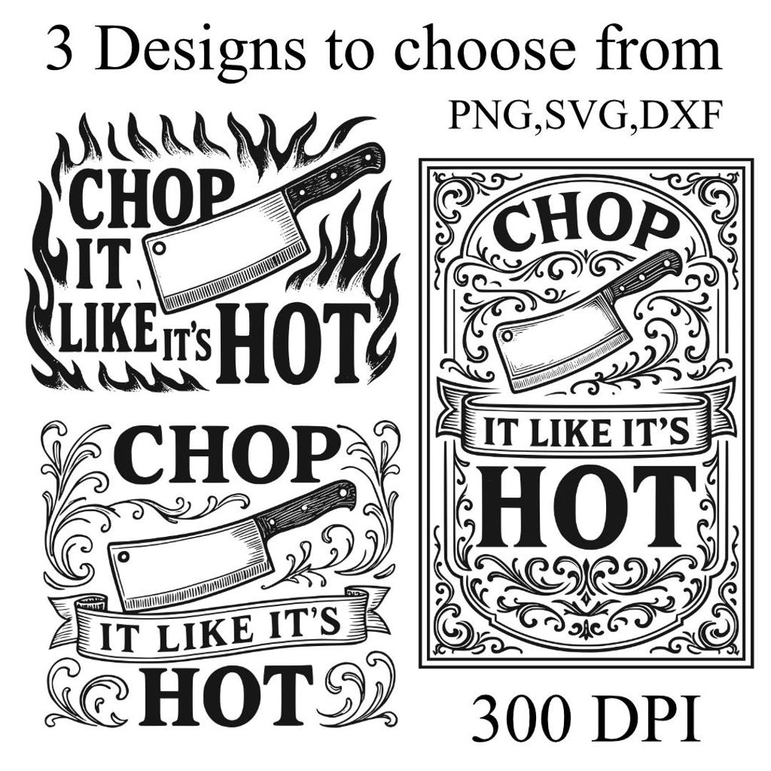 Chop It Like It’s Hot SVG Bundle | Vintage Kitchen Sign SVG, PNG Dxf ...