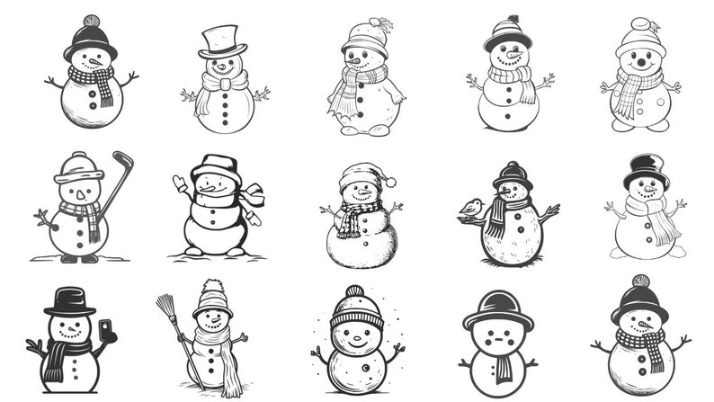 Snowman Svg Bundle Clipart, Winter Cute Snowman Png Vector Shirt ...