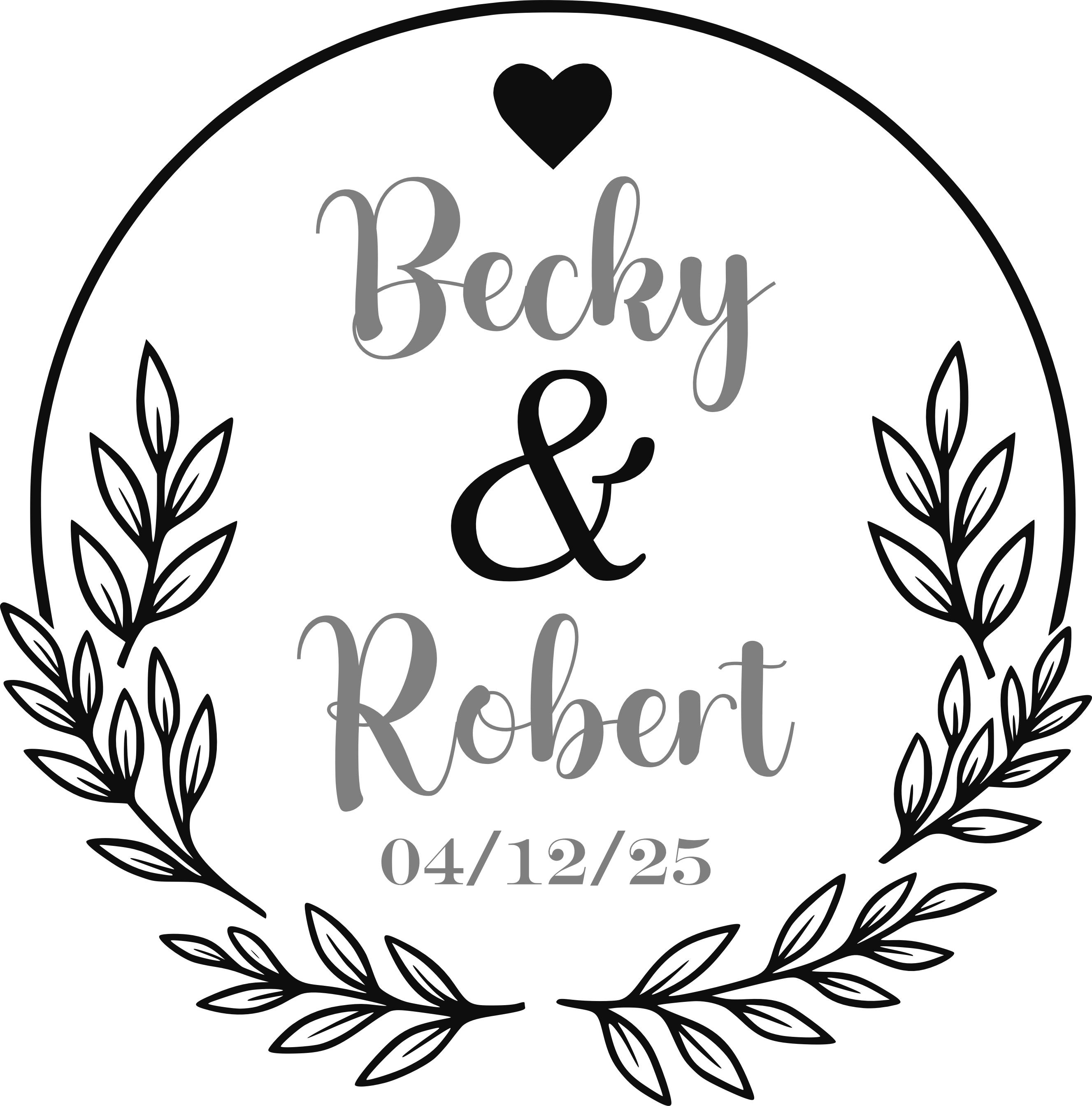 Personalized Wedding Monogram PNG – Custom Couple Name Design With Date ...