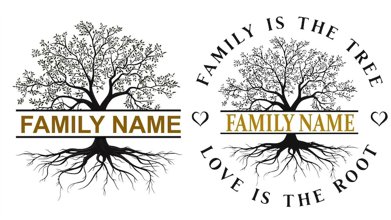 Personalized Family Tree Design for DIY Projects | Rooted in Love SVG ...