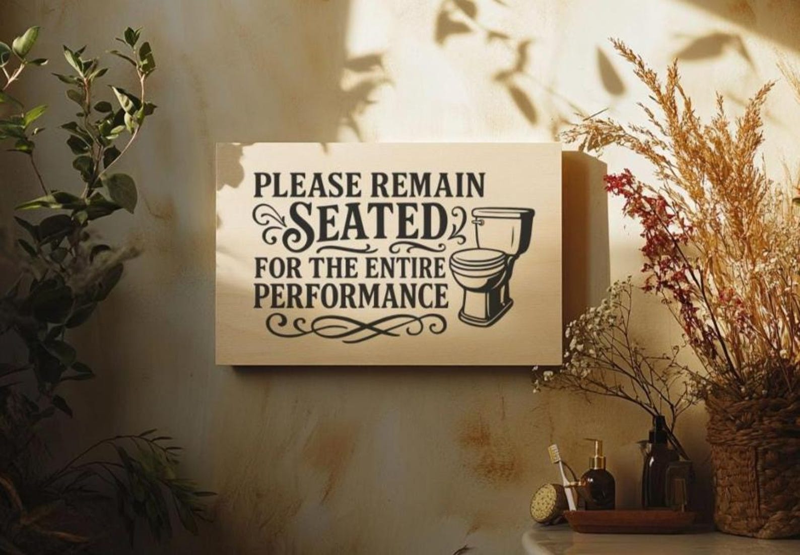Funny Bathroom Sign SVG - Please Remain Seated for the Entire ...