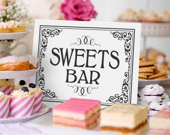 Sweets Bar Table Sign Acrylic Wedding Sign Desserts Bar - Etsy