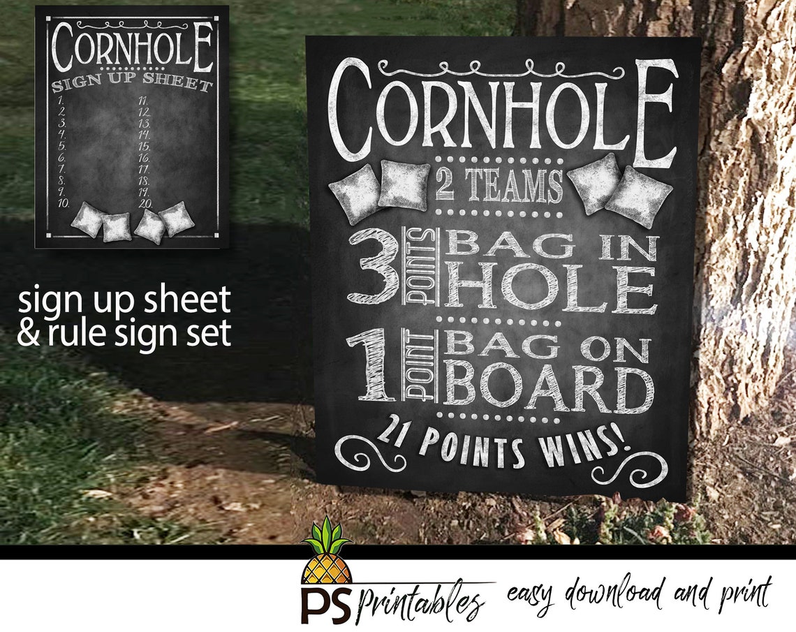 Cornhole Yard Game Sign BBQ Yard Games Corn Hole Game - Etsy