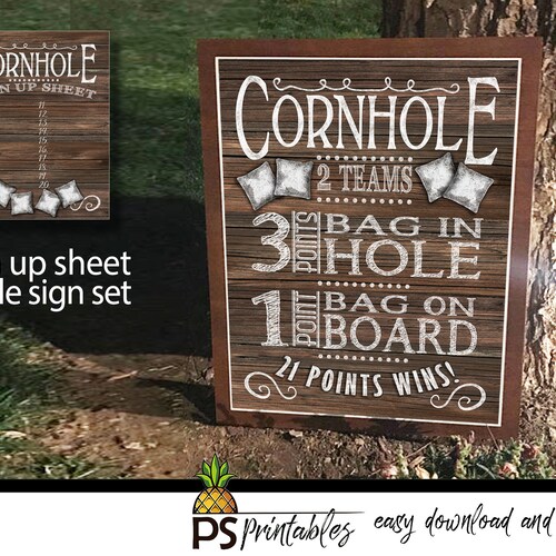 Cornhole Yard Game Sign BBQ Yard Games Corn Hole Game - Etsy
