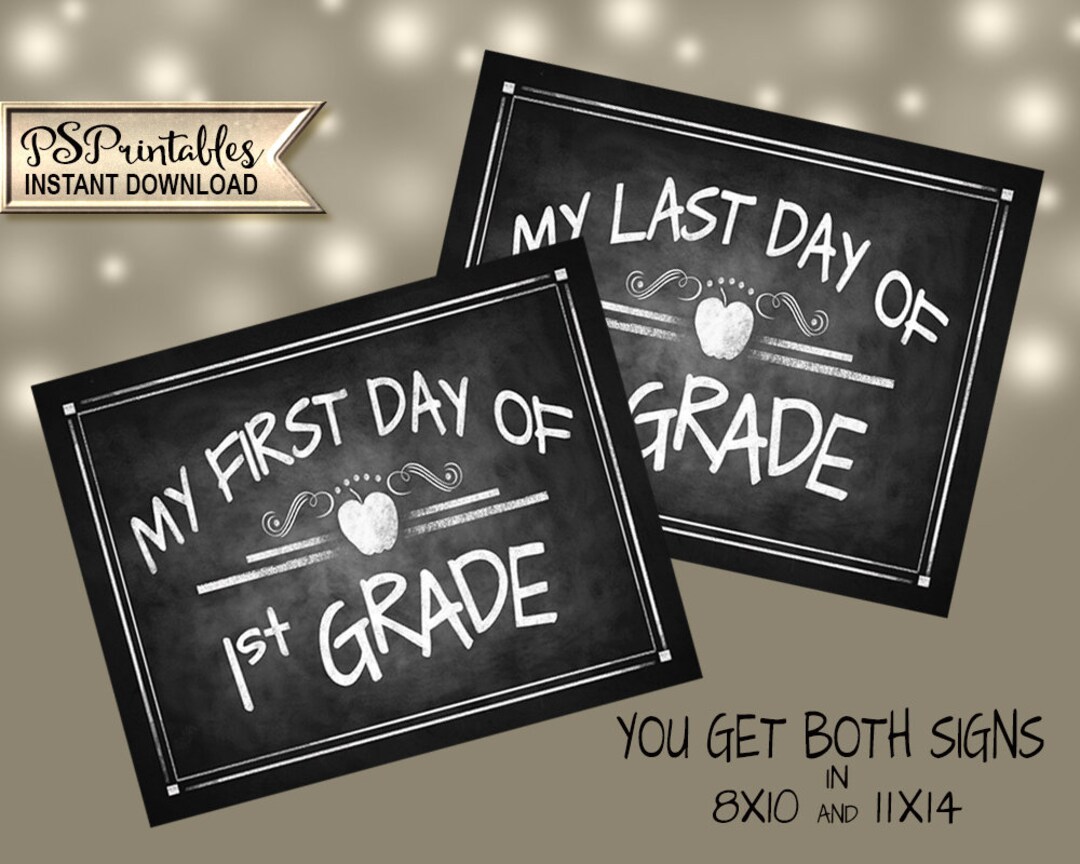 1st Grade Photo Prop Signs PRINTABLE 1st Grade Sign 1st - Etsy