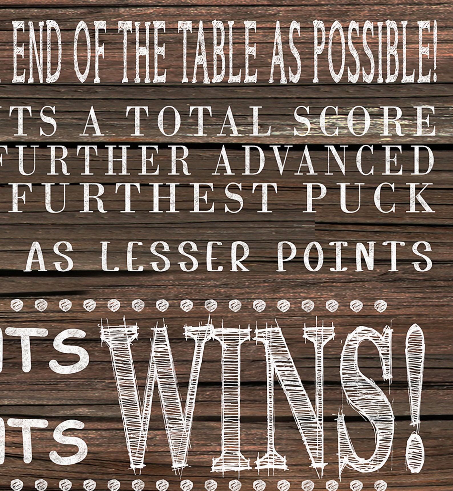 SHUFFLEBOARD Rule Sign Wood Design-yard Games Instant - Etsy