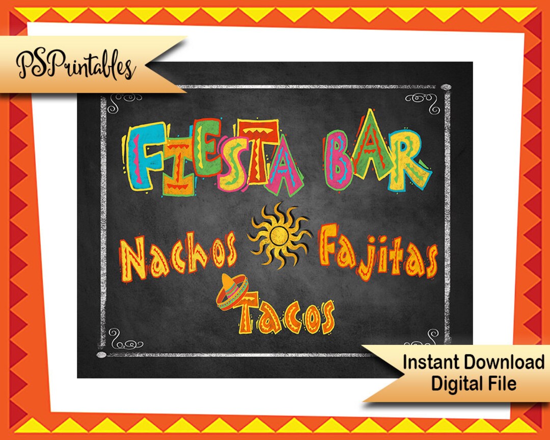 DIY Fiesta Sign, Printable Fiesta Sign, Mexican Party Decor, Fiesta ...