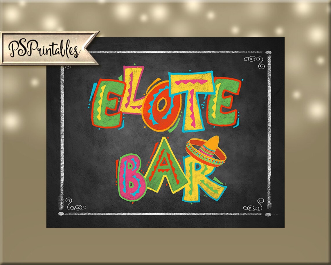 Elote Bar Sign Mexican Corn Sign Printable Fiesta Party - Etsy Canada