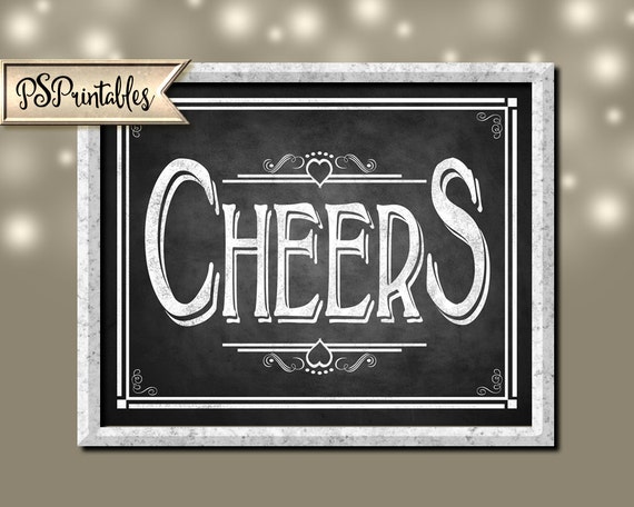 Simply a CHEERS Bar Sign Instant Download File DIY | Etsy
