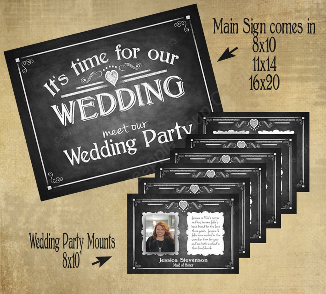 Wedding Party Introduction Set Bridal Party Photo Set - Etsy UK