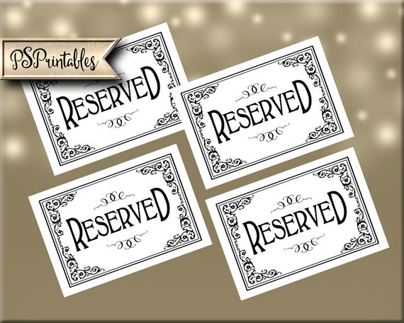 Reserved Signs Instant Download PRINTABLE Digital File | Etsy