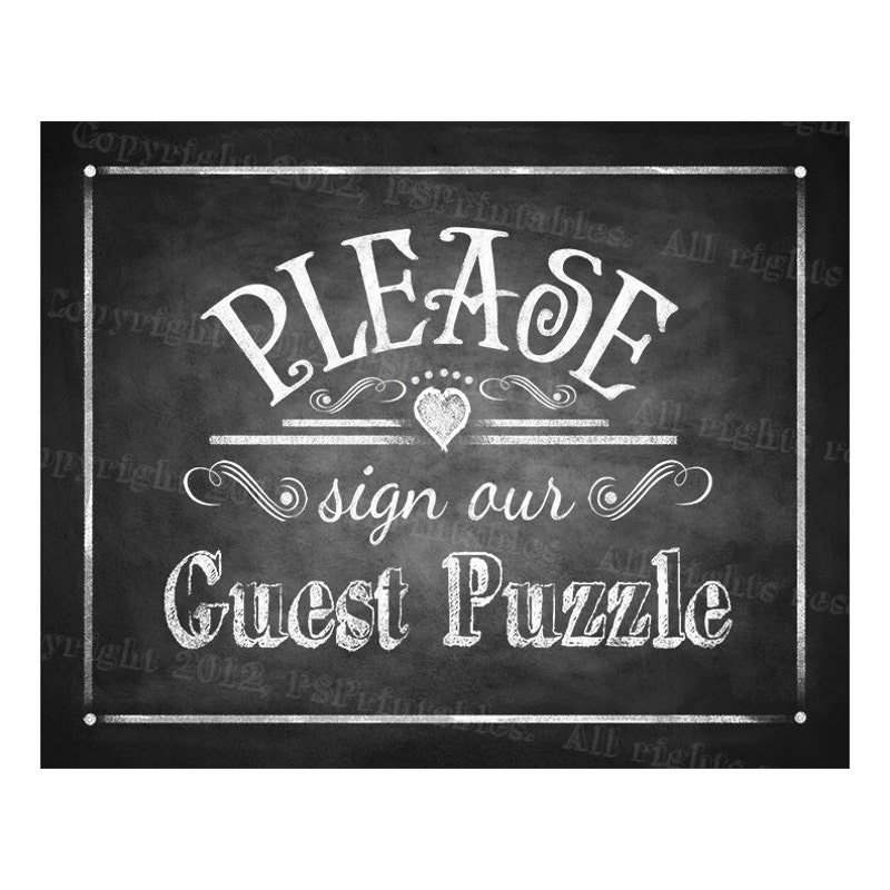 Please Sign a Puzzle - Etsy
