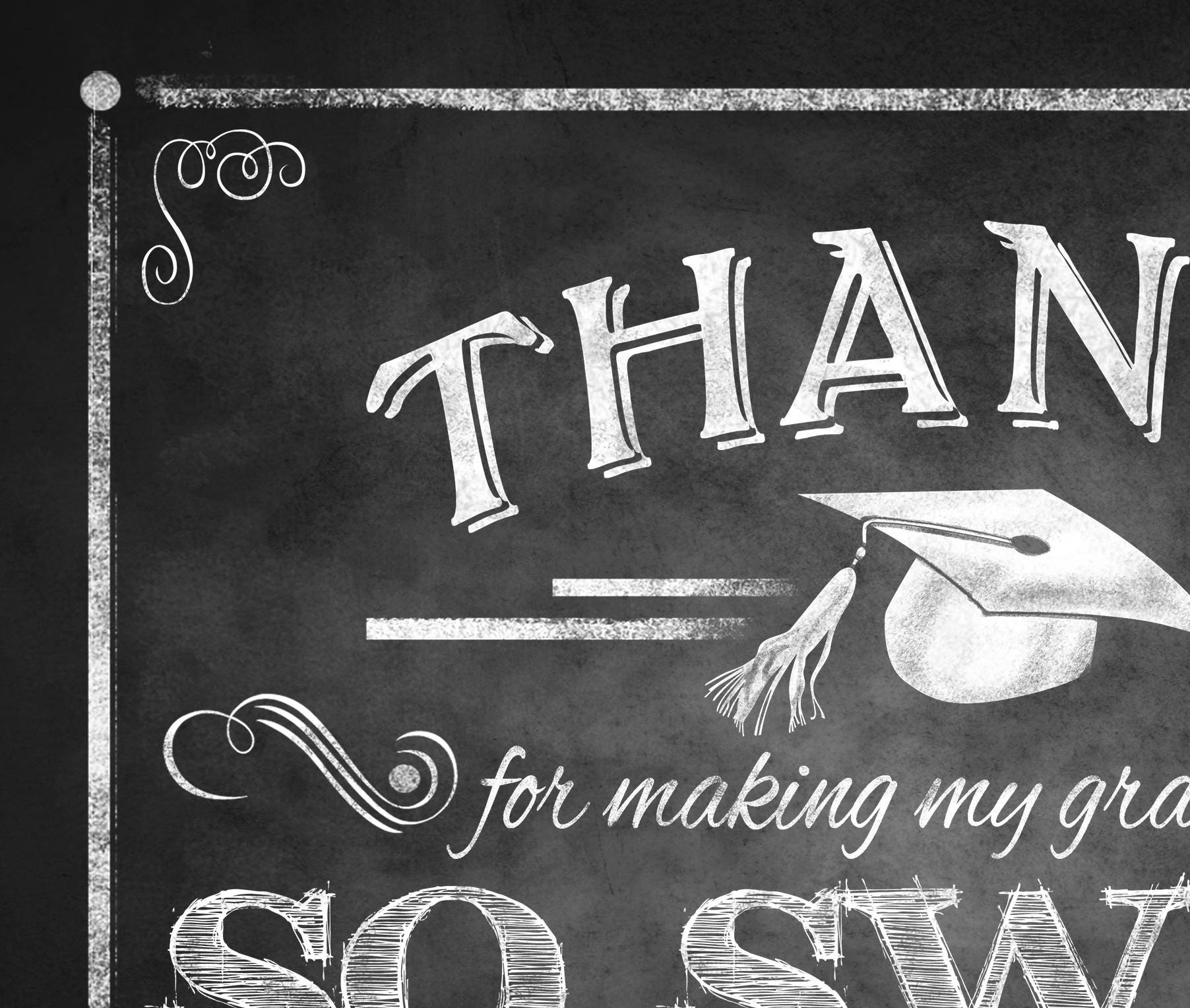 Printable Graduation Thank you Sign grad party sign DIY | Etsy