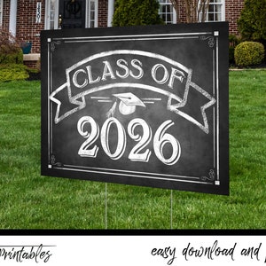 DIY Graduation Sign Class of 2026 PRINTABLE Grad Sign, Graduation Sign ...