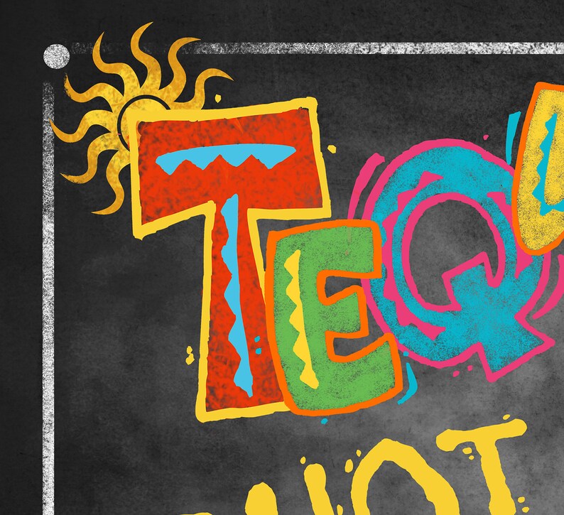 Tequila Shot Bar Sign PRINTABLE Fiesta Sign Chalkboard - Etsy