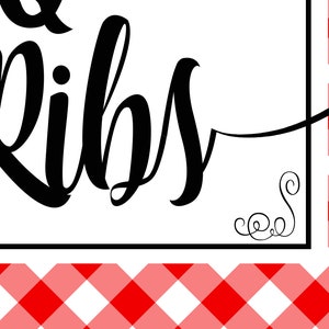 BBQ Ribs Sign PRINTABLE Sign for Your Next Backyard BBQ, Picnic Style ...