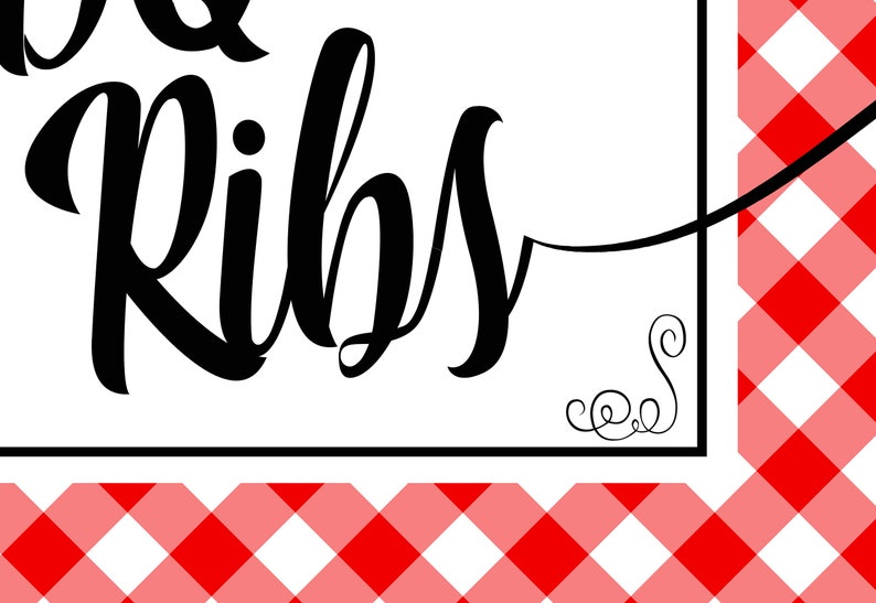 BBQ Ribs Sign PRINTABLE Sign for Your Next Backyard BBQ - Etsy