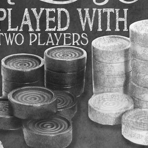 Checkers Yard Game Sign PRINTABLE Yard Games Poster, Chalkboard Party ...