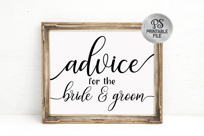 Wedding Advice Sign PRINTABLE Wedding Advice Advice for - Etsy