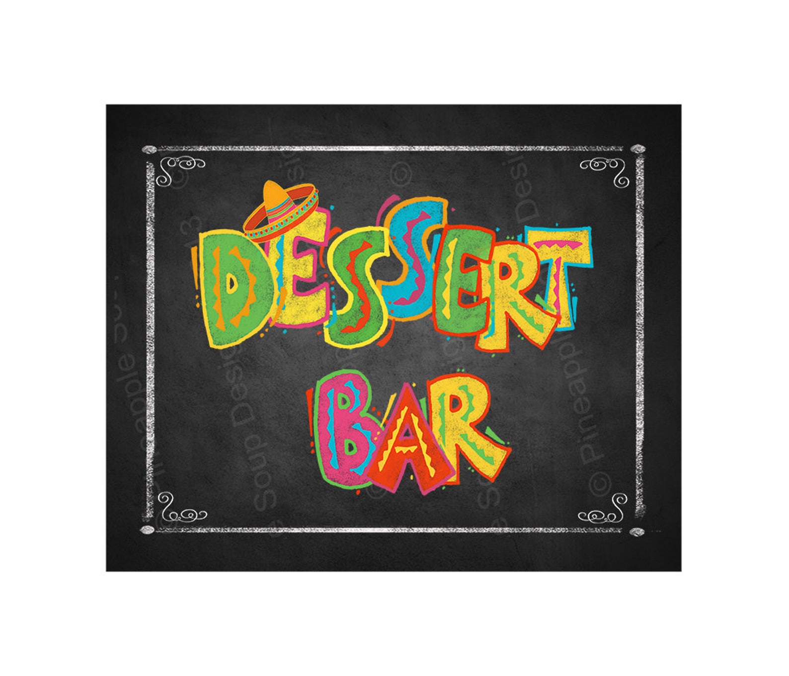 Fiesta Party Dessert Bar Sign Printable Fiesta Chalkboard - Etsy